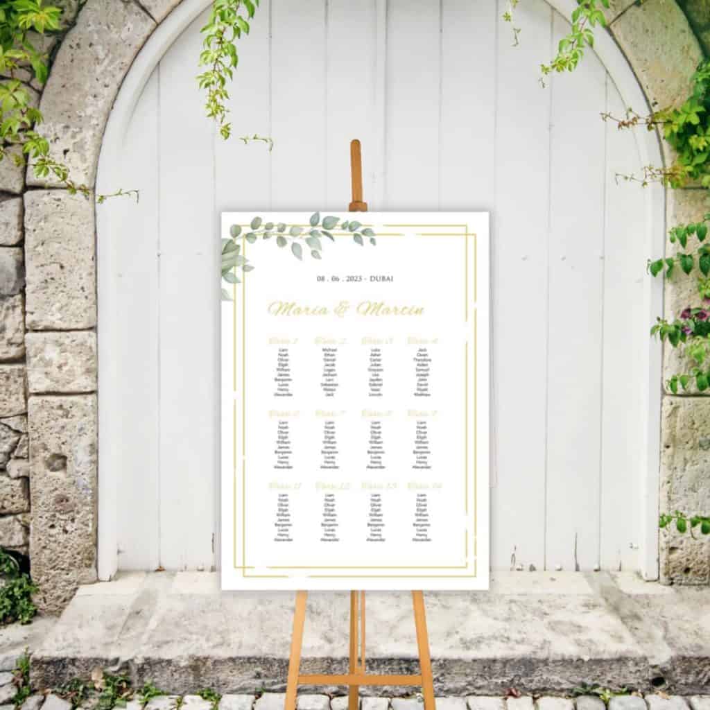 Classy Seating Charts Printing in Dubai | Printsouq