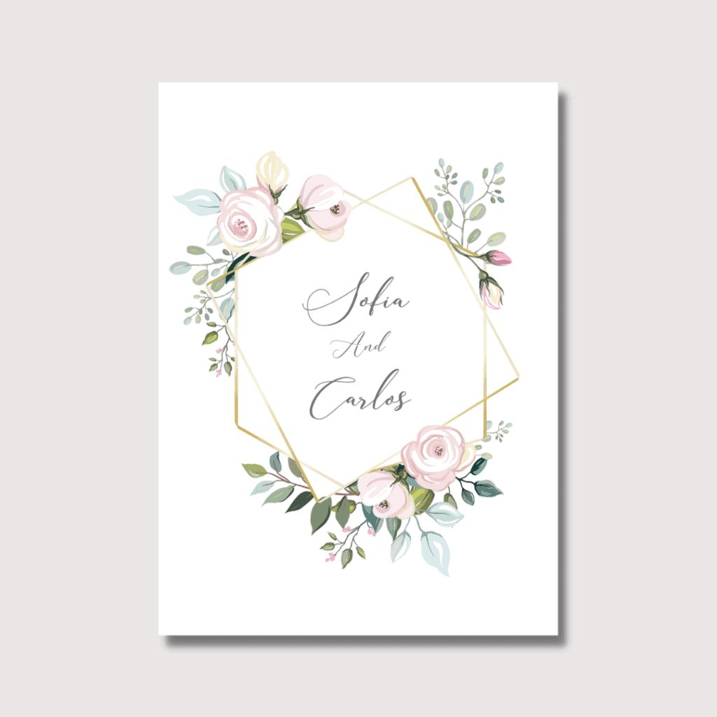 Floral Geometric Frame Design Weddings Invitation Cards Online