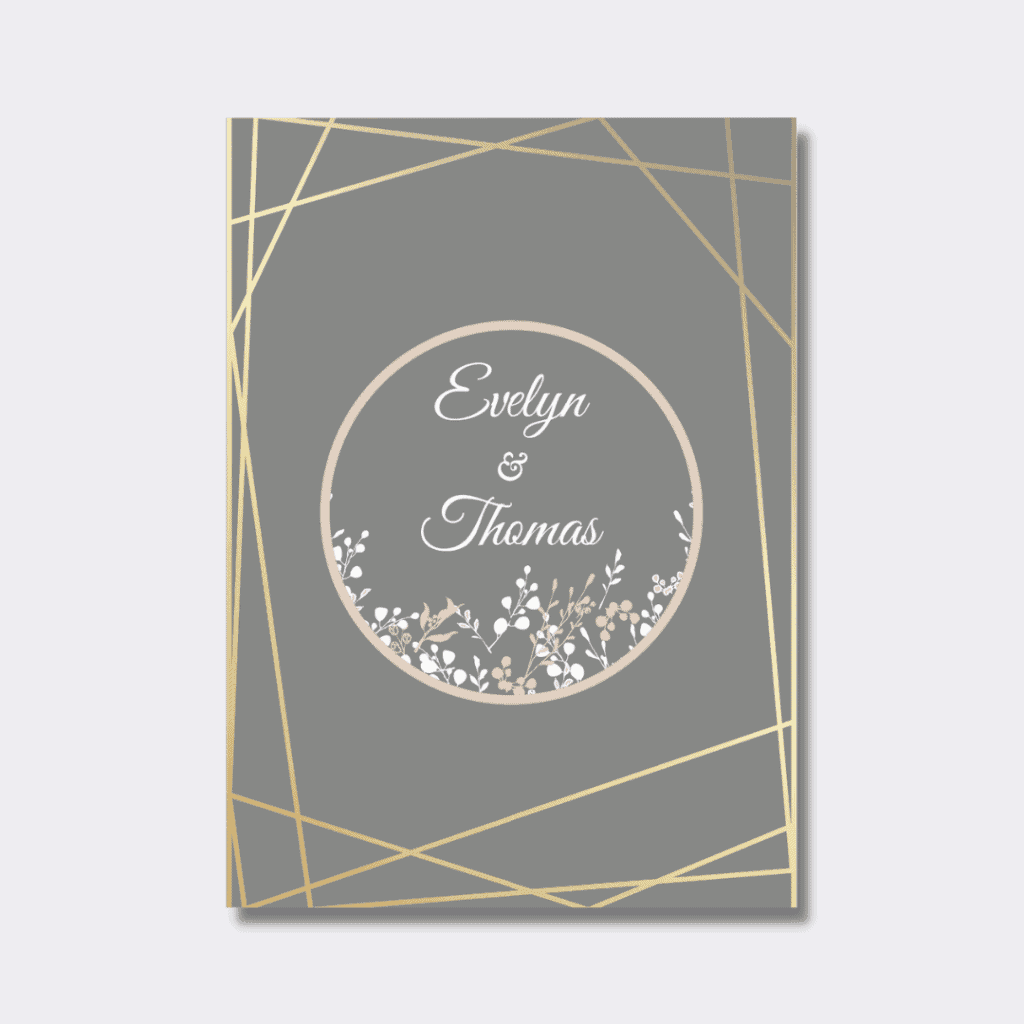 Golden Polygon Design Weddings Invitation Cards Online