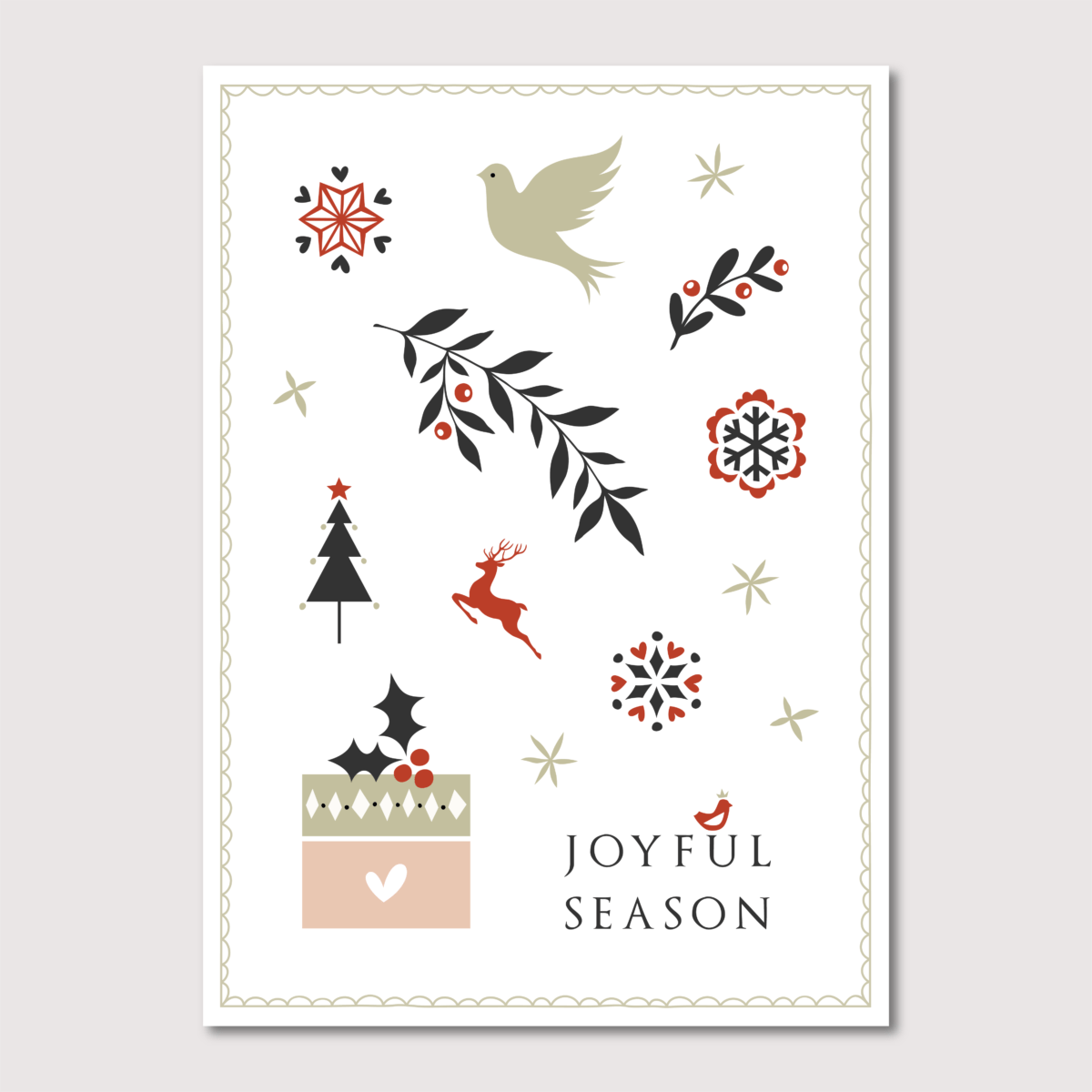 Joyful Season’s Greeting Cards - Printsouq