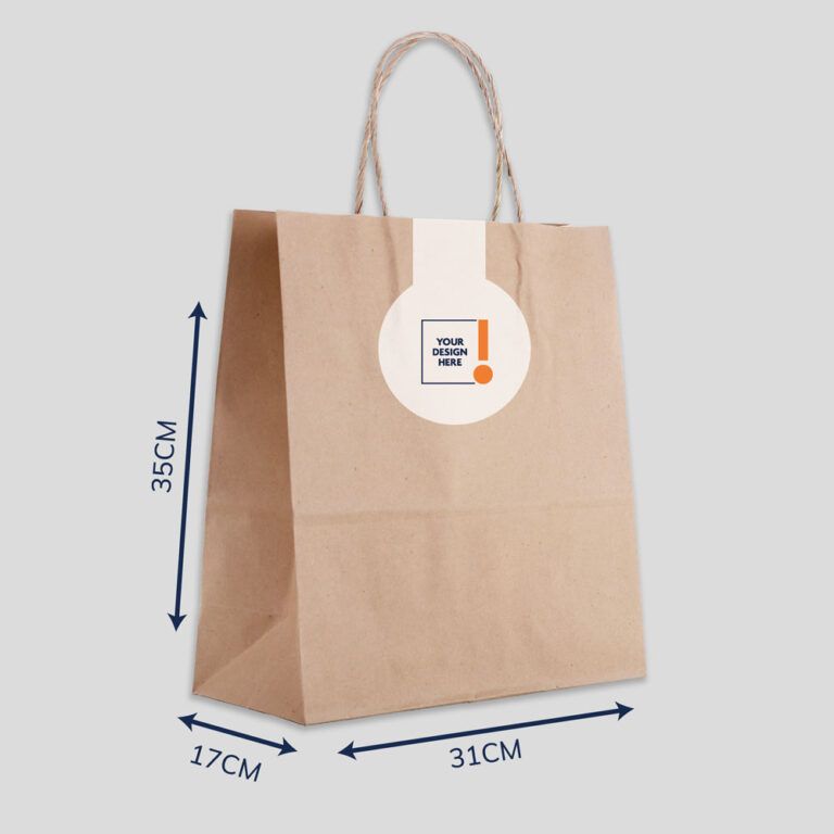 Kraft Paper bag with sticker tape - Printsouq